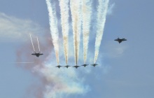 Thunderbirds and F-22 over Paris HD photo - ASDS Media Bank